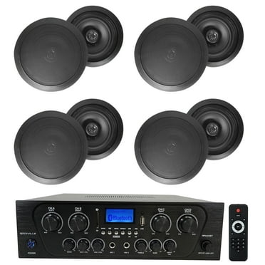Rockville Home Theater Bluetooth Receiver+EQ+(4) Ceiling Speakers+8 ...