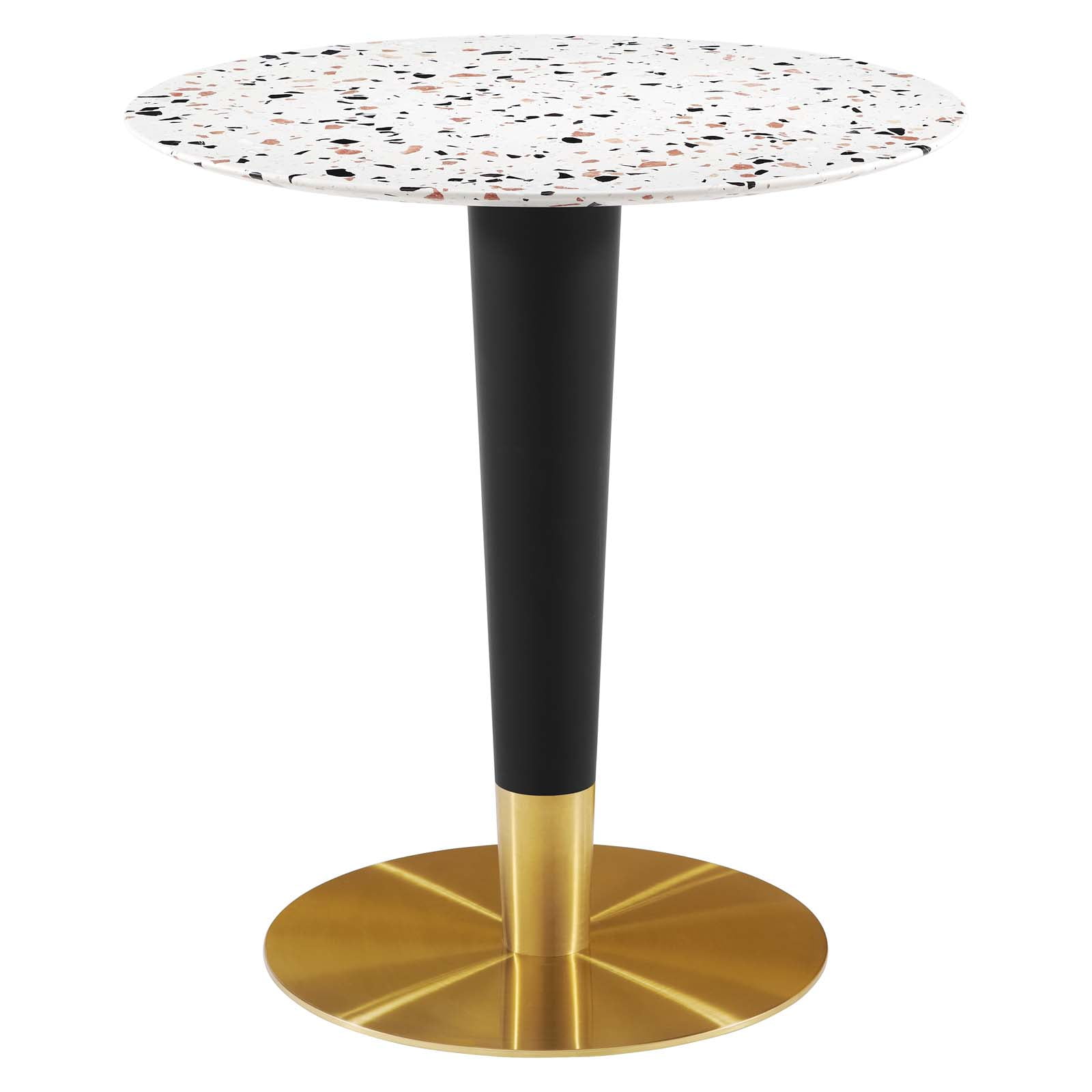 28 inch Dining Table, Round, White Gold, Wood, Metal Steel, Modern ...