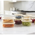 Glass Food Container Set with Glass Lid, 4 Pack, Meal Prep Containers ...