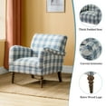 Plaid Accent Chair Set of 2, Wooden Legs Upholstered Armchair Sofa Home ...