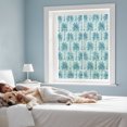 Blue Palm Tree Window Privacy Film, Country Linen Texture Tropical ...