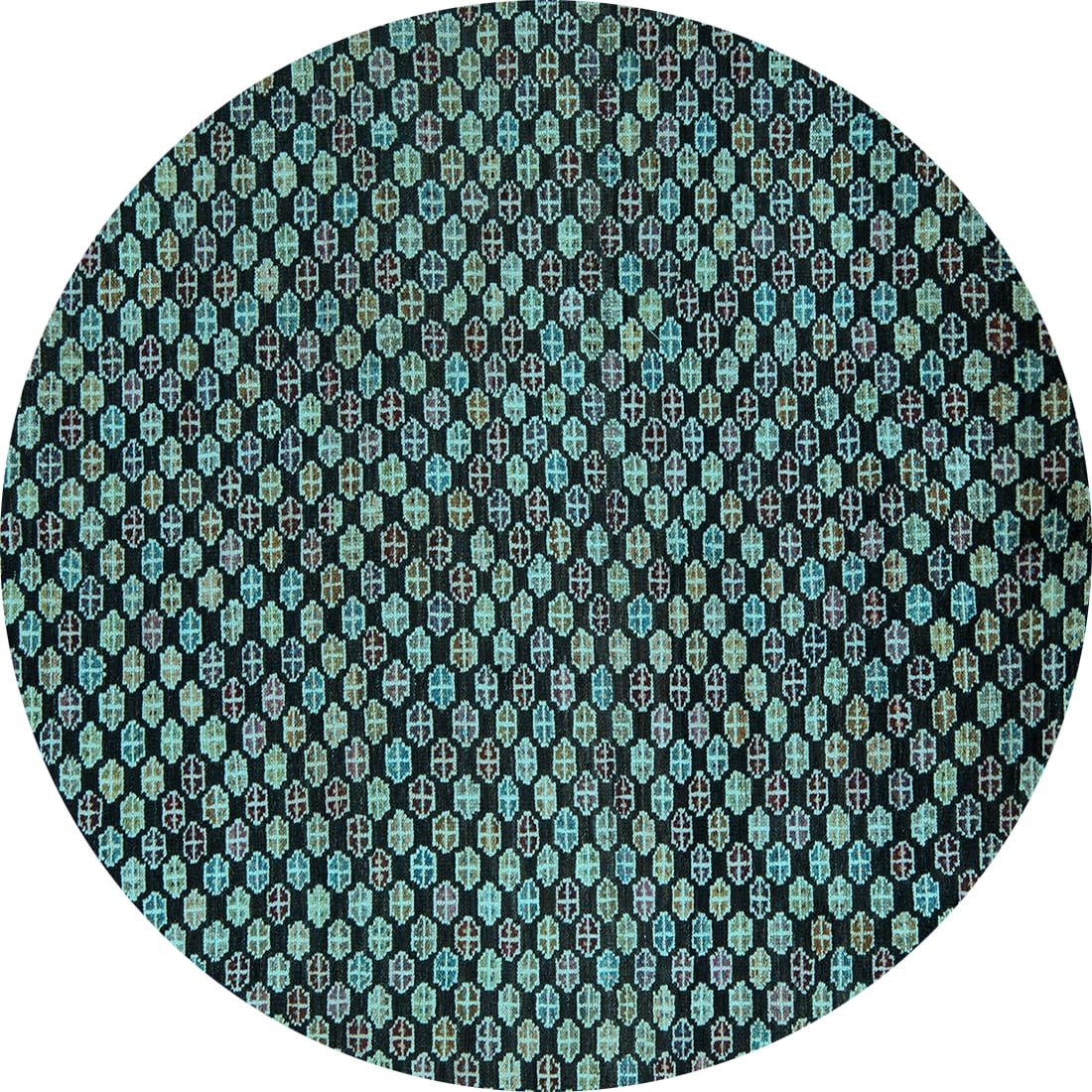Ahgly Company Indoor Round Abstract Light Blue Modern Area Rugs, 8 ...
