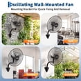 18 Inch Wall Mount Fan Oscillating, 3 Speed 35 CFM High Velocity Wall ...