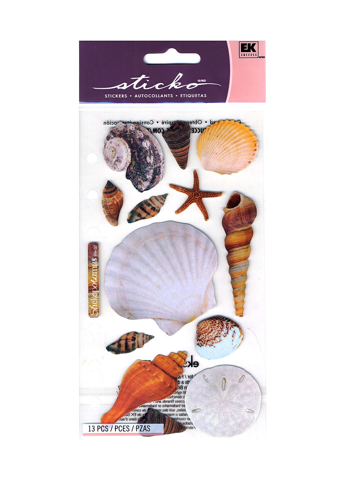 Classic Stickers seashells, 14 pieces (pack of 12) - Walmart.com