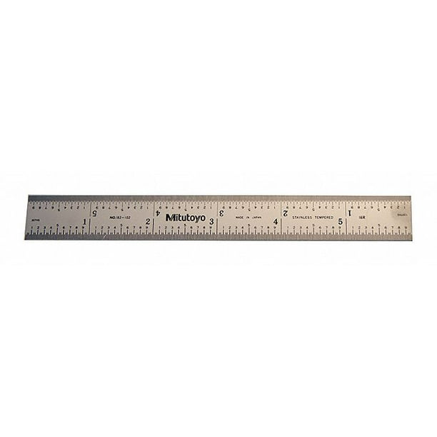 Mitutoyo Steel Rule,6" Size,16R Graduation,3/4" W 182-102 - Walmart.com