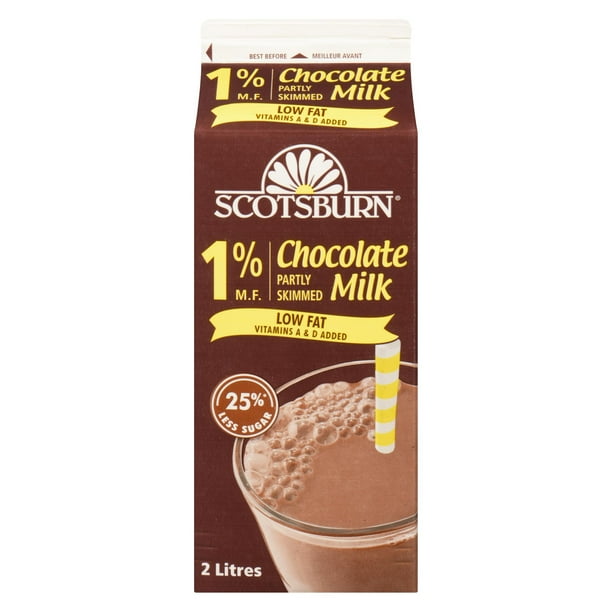 Scotsburn 1% Chocolate Partly Skimmed Milk, 2 L - Walmart.ca