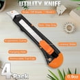Retractable Utility Knife, 4 Pack Box Cutters with 18mm Snap-Off Blade ...