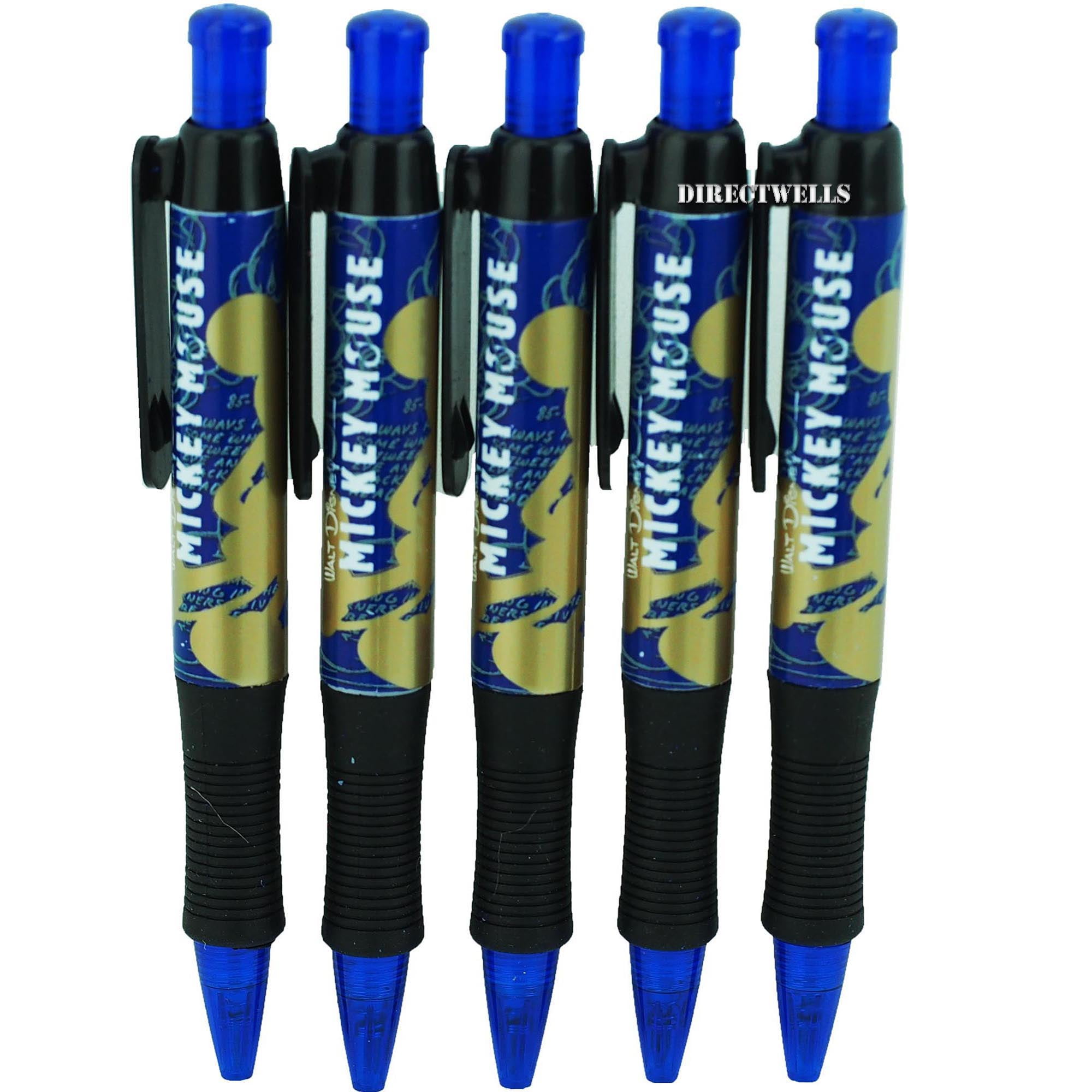 5 Mickey Mouse Blue Retractable Pens Pack - Walmart.com