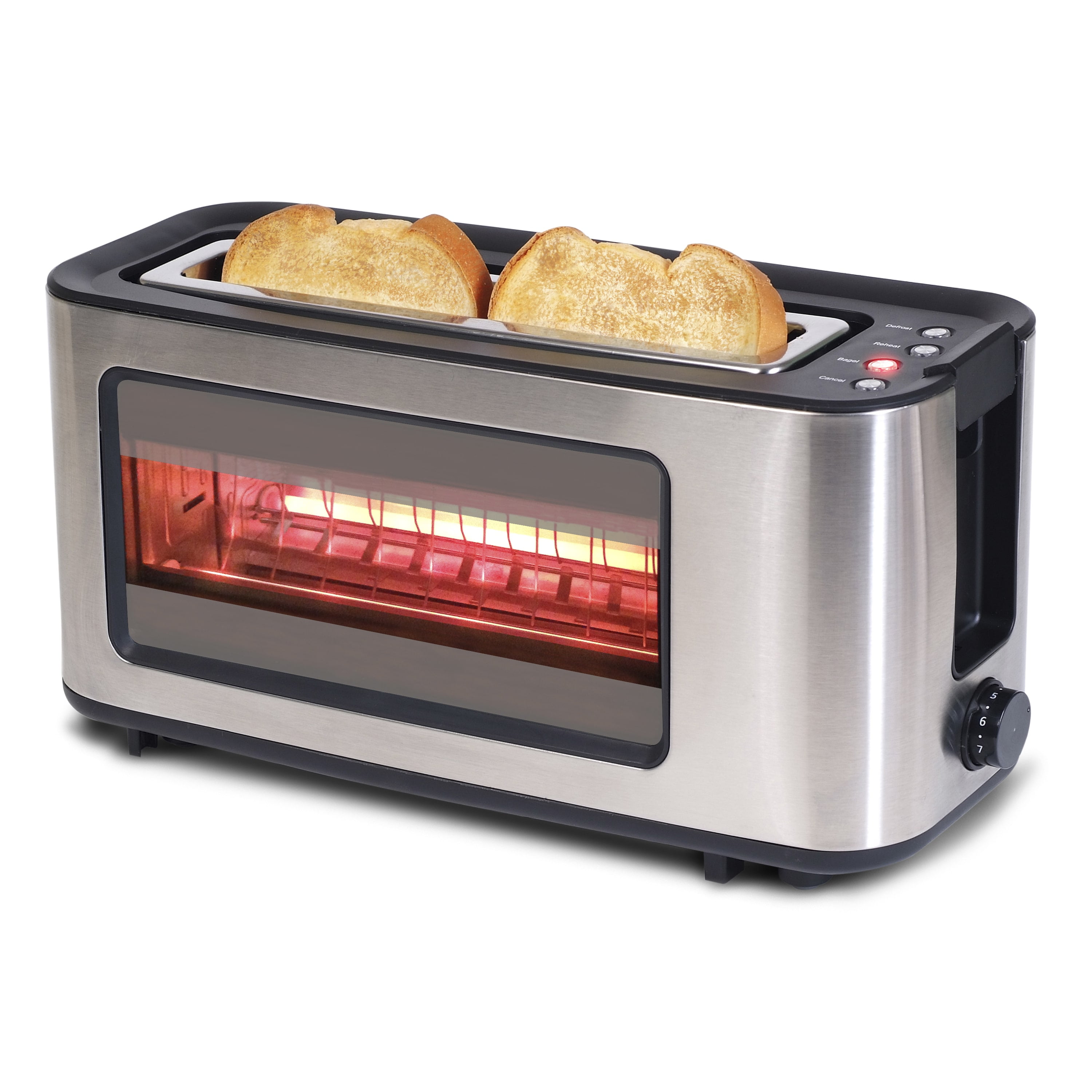 OEM Stainless Steel Glass 2 Slice Toaster - Walmart.com