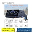 3 In 1 Radar Car DVR GPS Tracker 4.0 Inch 3 Way Cameras Video Voice ...