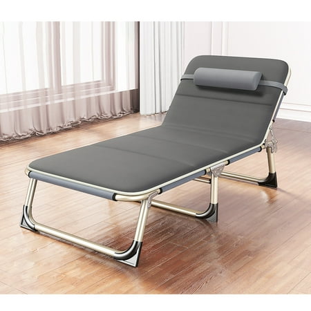 Single Person Folding Bed Folding Reclining Lounger Camping Bedchair ...