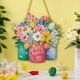 Hello Spring Door Sign Colorful Floral Spring Hanging Sign Happy ...
