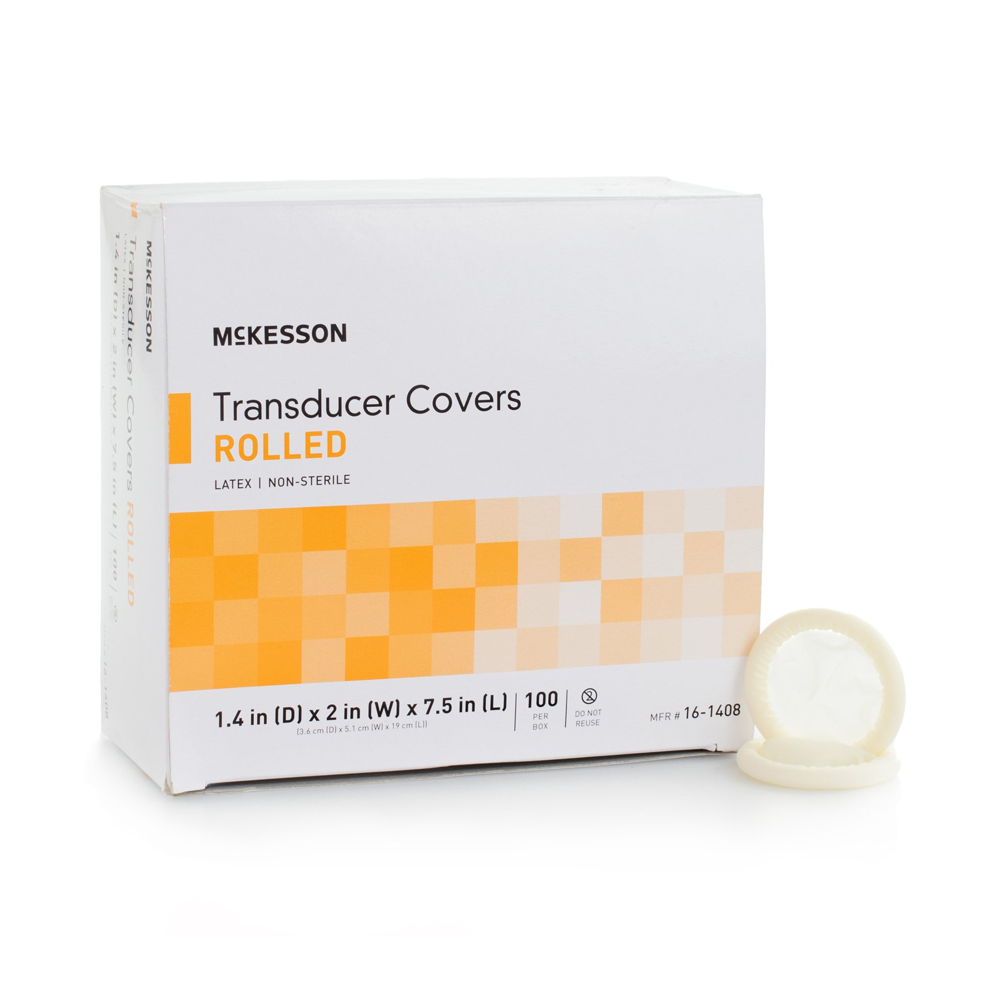 McKesson Ultrasound Transducer Covers, Rolled - Latex, 2 in x 7 1/2 in, 100 Count, 1 Pack ...