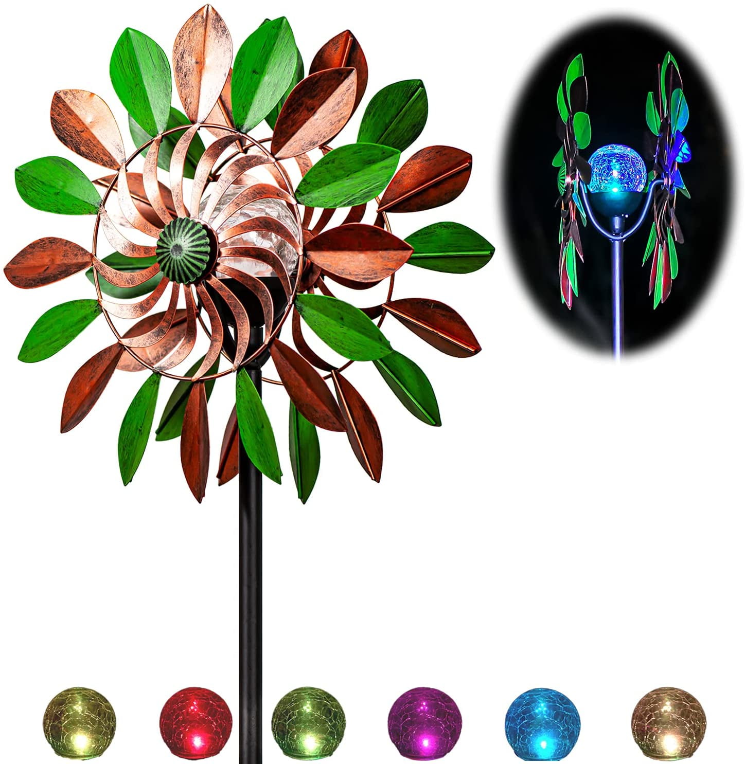 Steady Doggie | Solar Wind Spinner Orchid Multi-Color Seasonal Led ...
