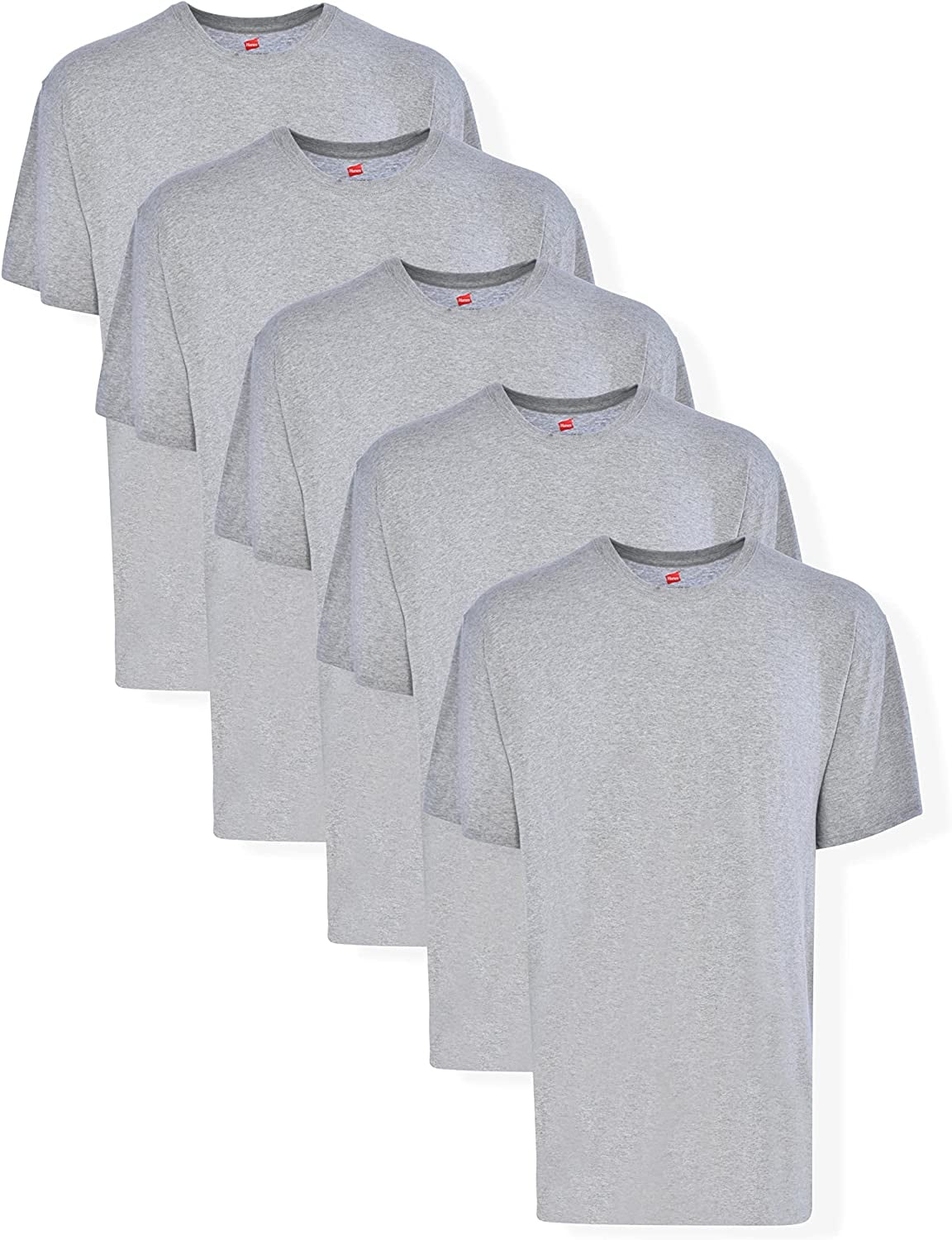 Hanes Men's Tagless ComfortSoft Crew Undershirt, Gray, 5X-Large/Tall ...