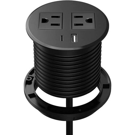 Desk Power Grommet, Haylink Desk Outlet with USB C, 3.15"(80mm) Cut-Out ...