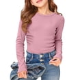 Byoo Tween Girl Long Sleeve Tee Shirt Summer Ribbed Crew Neck Solid ...