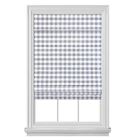 PowerSellerUSA Cordless Buffalo Plaid Curtains, Roman Shades for ...