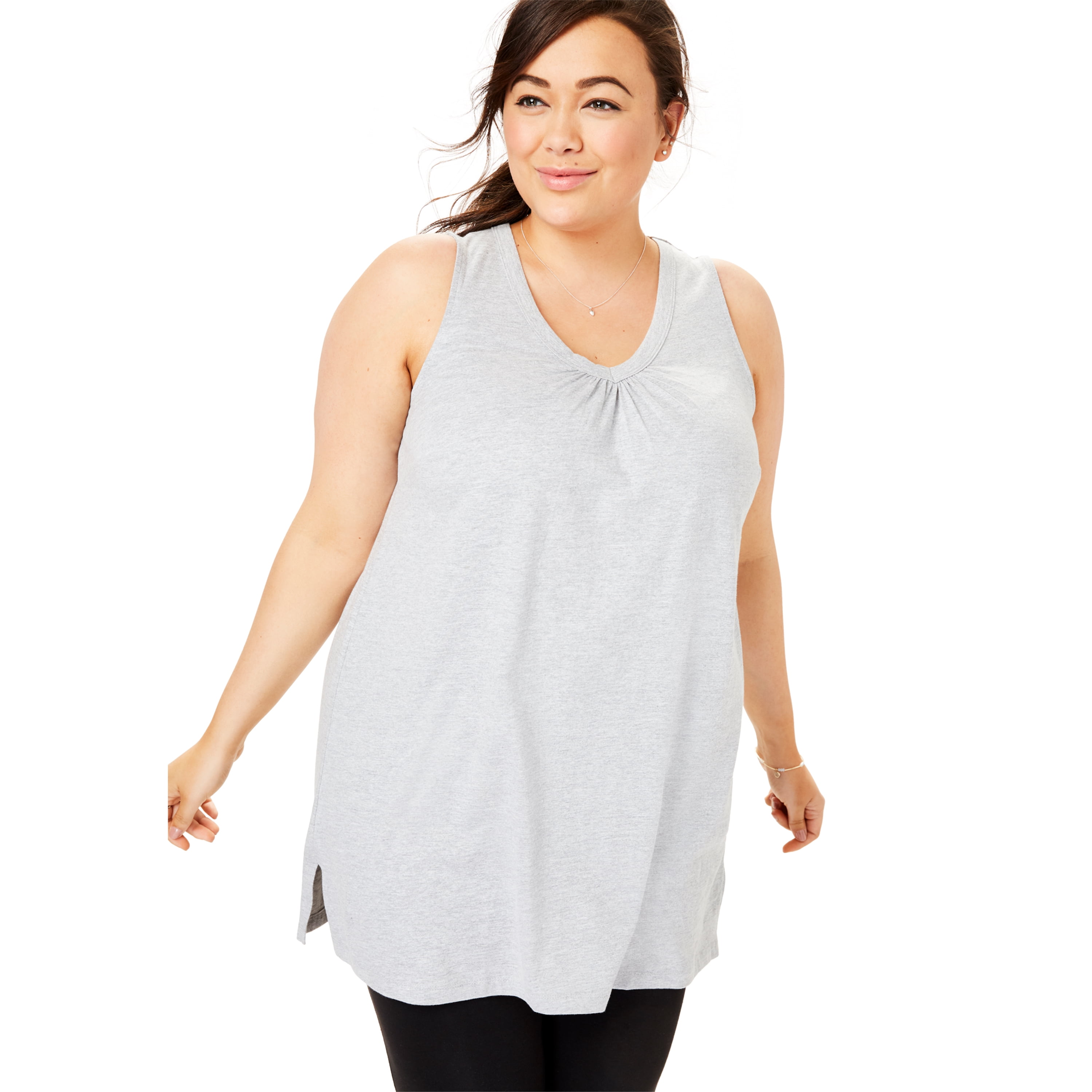 Woman Within Woman Within Womens Plus Size Perfect V Neck Sleeveless