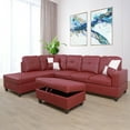 Hommoo Faux Leather Sectional Sofa, L Shaped Couch, Sectional Sofa Set ...
