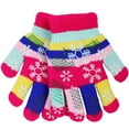 Falari Value Pack: Kids Winter Knitted Magic Stretch Gloves, School ...