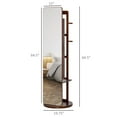 HomCom Full Length Mirror with Jewelry Cabinet, Hanging Cloth Bar, Coat ...