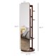 HomCom Full Length Mirror with Jewelry Cabinet, Hanging Cloth Bar, Coat ...
