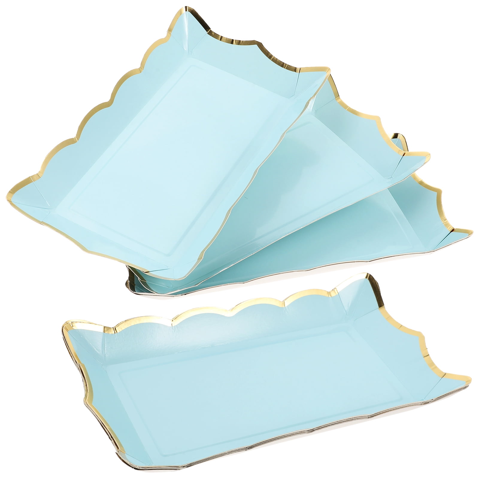 NUOLUX 4pcs Rectangle Cardboard Serving Platters Disposable Serving ...
