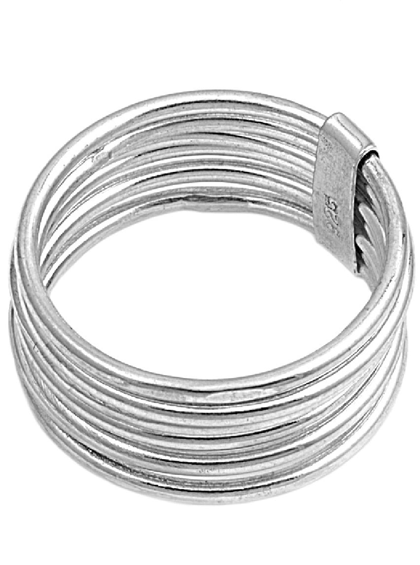 925 Sterling Silver Straight Wire Style Multi Band Ring Size 10 ...