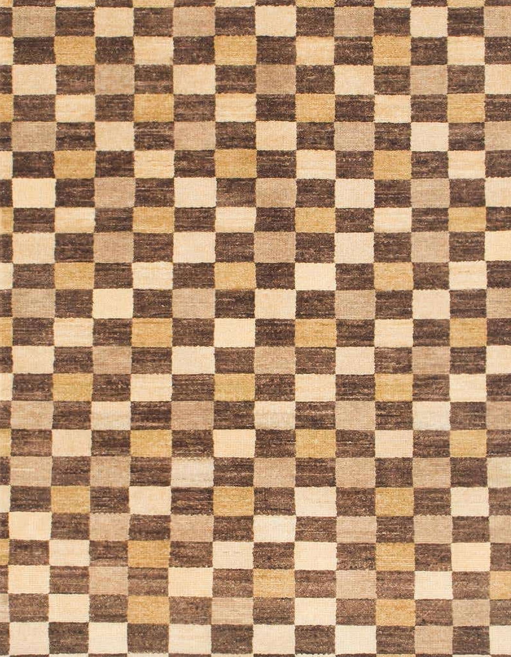 Ahgly Company Indoor Rectangle Abstract Sienna Brown Checkered Area ...