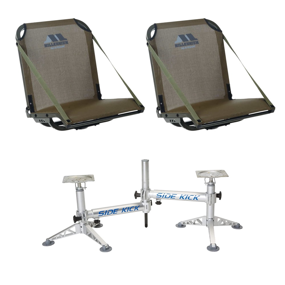 Two Millennium Marine B100 GREEN ComfortMAX Boat Seat + D200 SideKick ...
