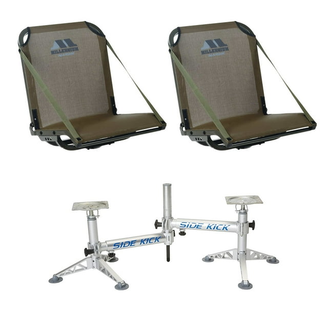 Two Millennium Marine B100 GREEN ComfortMAX Boat Seat + D200 SideKick ...