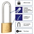 Brinks Solid Brass Padlock 40mm Body with 2-1/2 inch Long Shackle, 2 ...