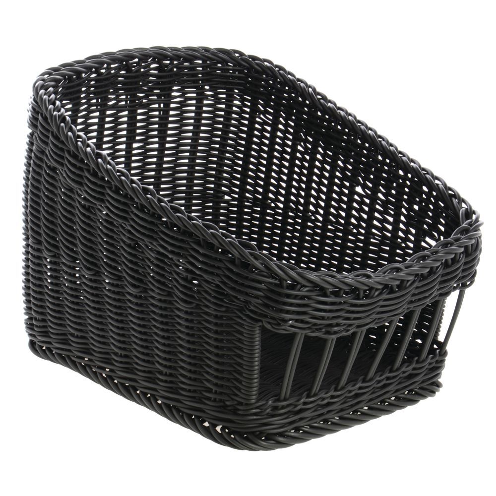Plastic Wicker Tapered Storage Basket Black 11 3 4 L X 15 3 4 W X 6 3 Plastic Wicker Tapered Storage Basket Black 11 3 4 L X 15 3 4 W X 6 3