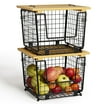 4 Pack XXL Stackable Wire Baskets with Handles, X-cosrack Fruit ...