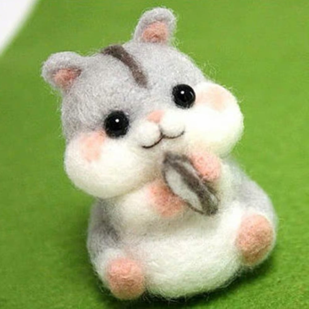 DIY Wool Felt Needle Felting Kit Raw Material for Adult Cartoon Animal ...