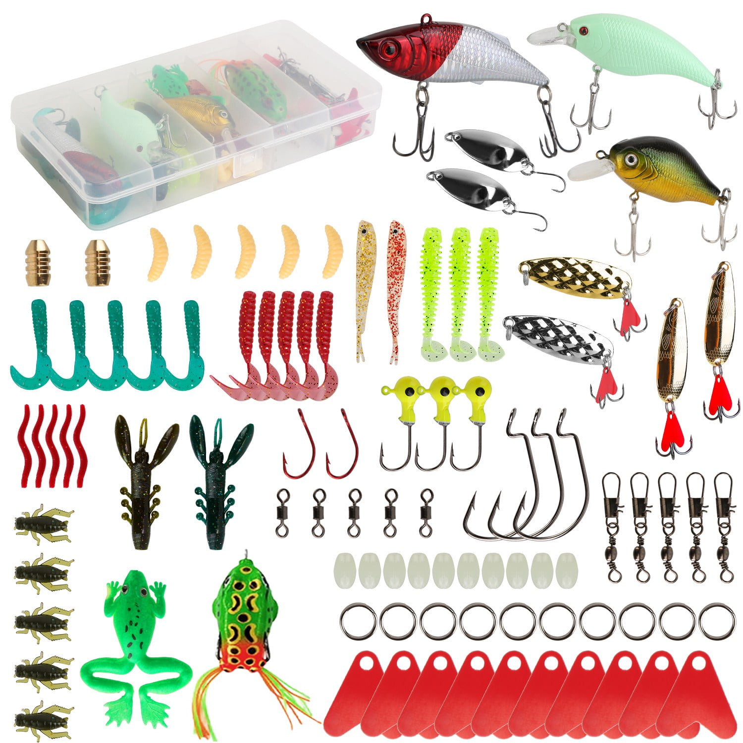 Fishing Lures Set, LakeForest 94Pcs Fishing Lures Kit, Soft Plastic ...
