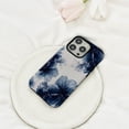 Blue Floral Art Glossy Tough Phone Case, Simple Ink Wash Textured ...