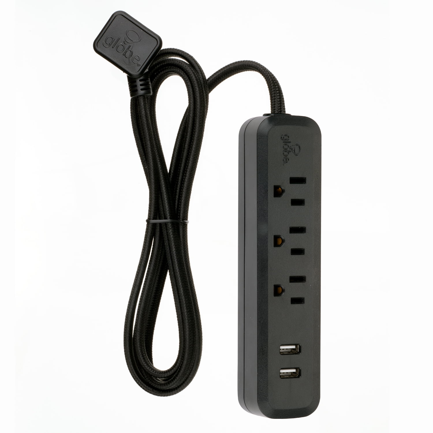 Globe Electric Watt Designer Series 6-Feet 3-Outlet USB Surge Protector ...
