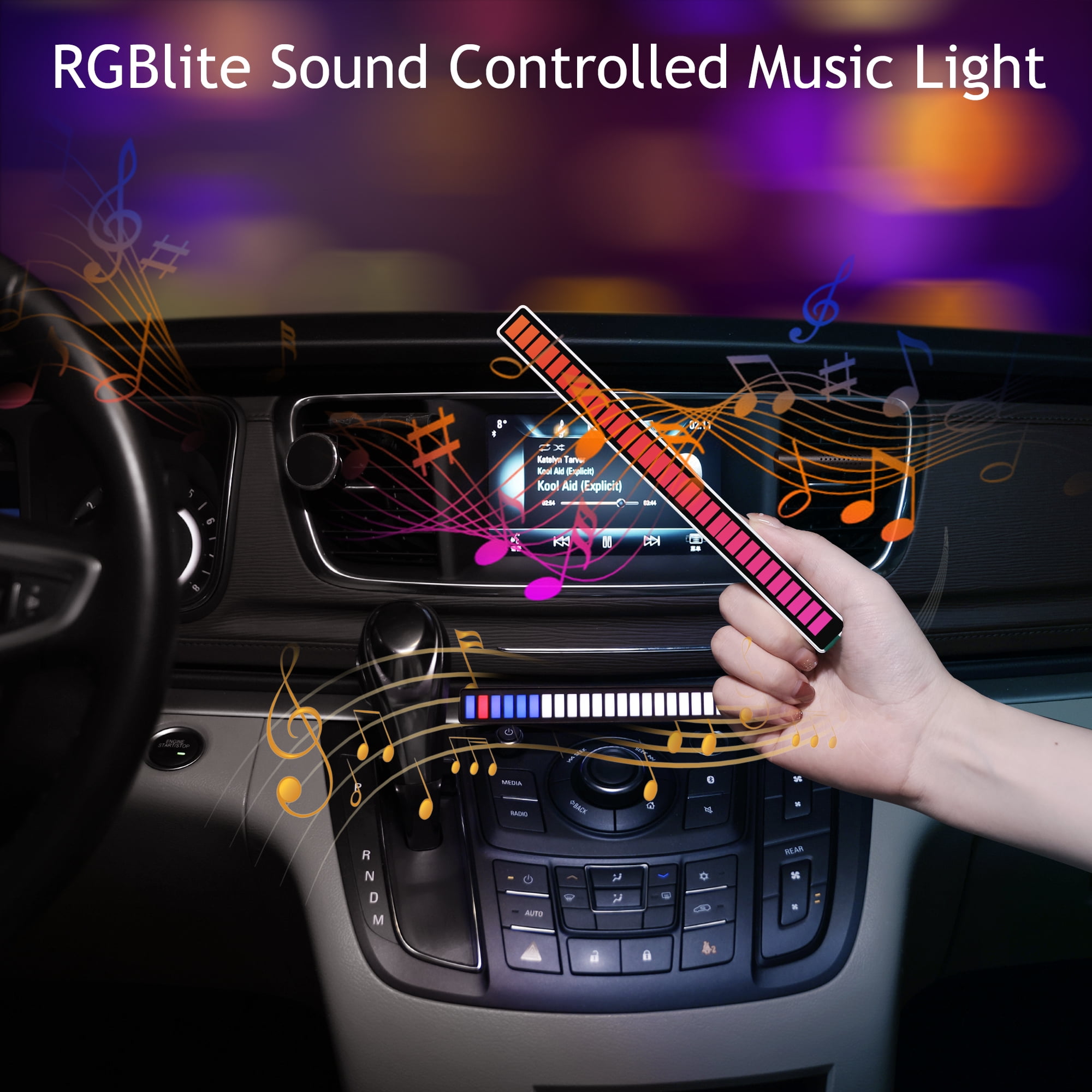 Buy Music Level Light, ANHAY 2 Pack Rechargeable Music Level Light LED ...