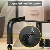 HUIMART Movable Double Rods Garment Rack with 6 Hooks and Wheels ...