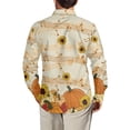 Chririnla Autumn Sunflower Pumpkin Top Music Note T-shirt Button Up ...
