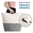 "ROKR Large Cotton Rope Laundry Basket, HOME Tall Woven Hamper for ...