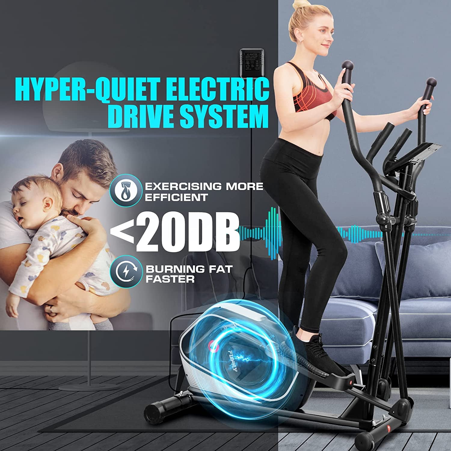 Buy ANCHEER 16 Levels Magnetic Elliptical Training Machine Cross ...