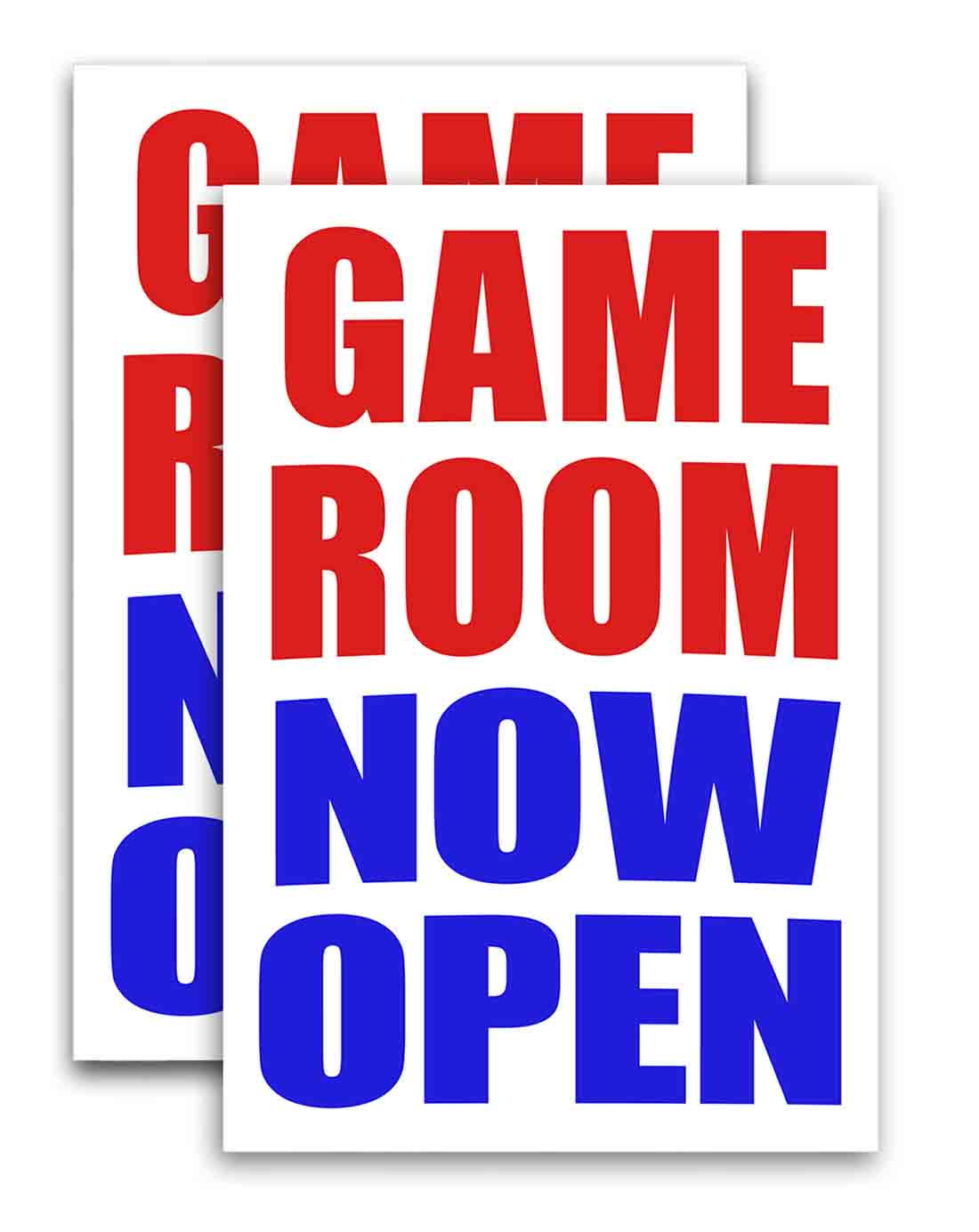 Game Room Now Open (24" X 36") Vinyl Decal Only (Pack of 2) |Sign ...