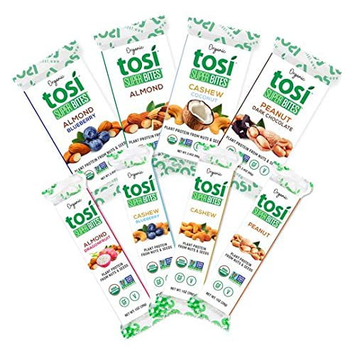 TOSI SuperBites, Gluten-Free Snack Bars, 8 Flavor Sampler, Vegan ...