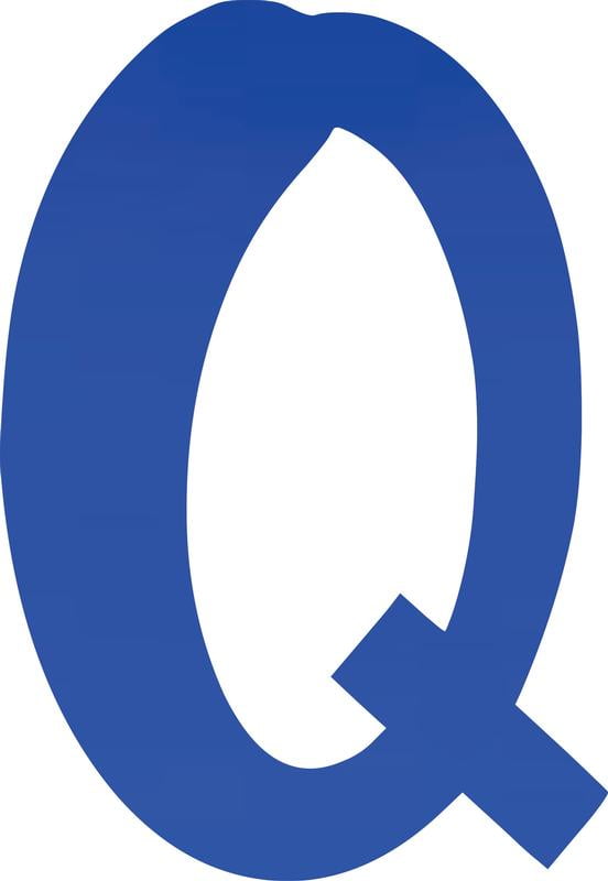 Acrylic Letter Q Icebold, 6'' Tall Transparent Dark Blue Acrylic ...