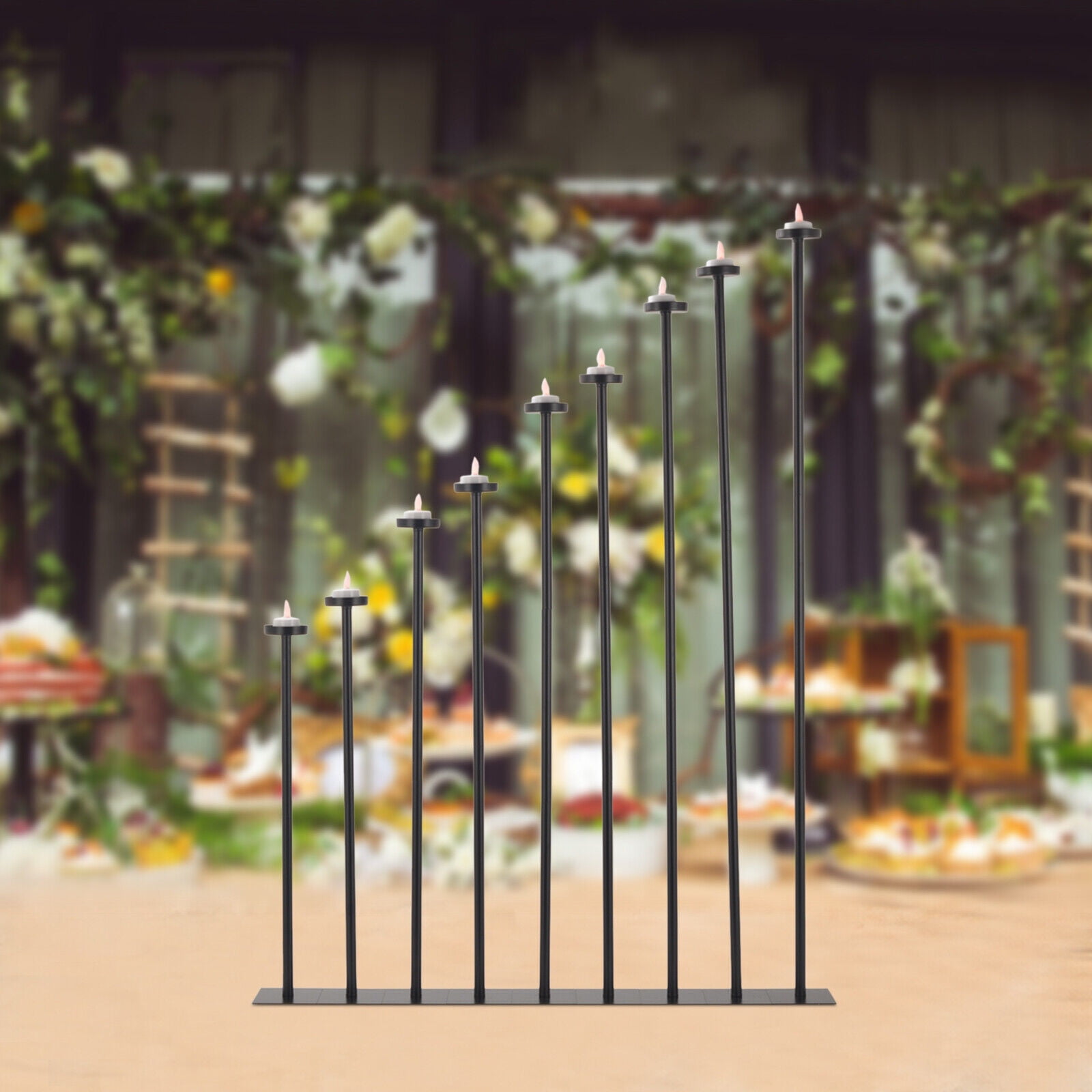 Set of 9 Candle Stick Holders Tall Floor Candle Holders Wedding ...