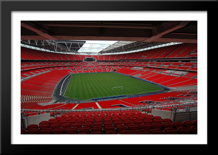 Wembley Stadium 40x28 Large Black Wood Framed Print Art - Walmart.com
