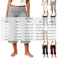 Abomasnow Fold Over Capri Pants for Women Low Rise Wide Leg Yoga Capris ...